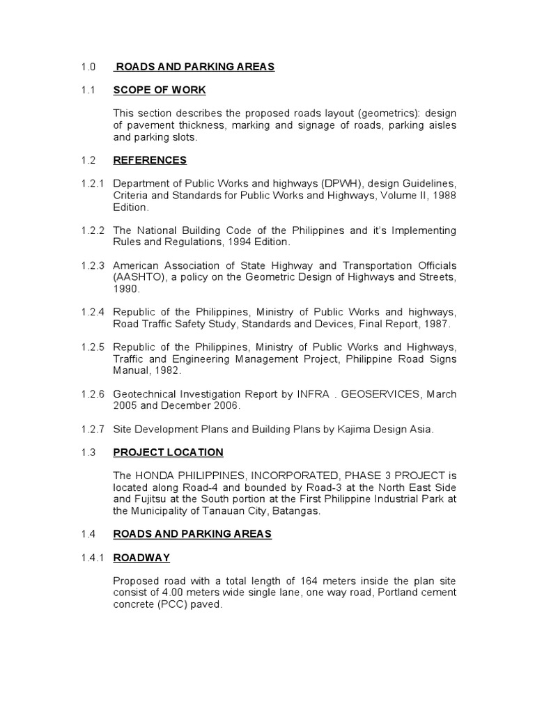 Civil Design Criteria 1 | PDF | Road | Road Surface