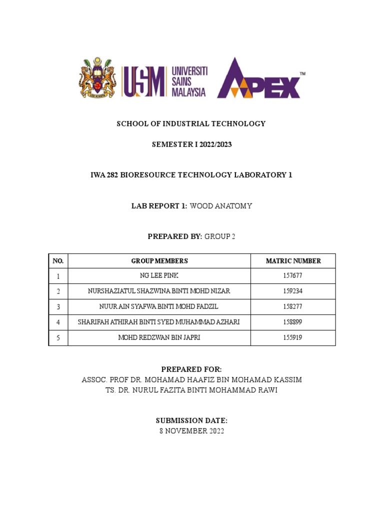 Lab Report 1 Iwa 282 | PDF | Wood | Trees