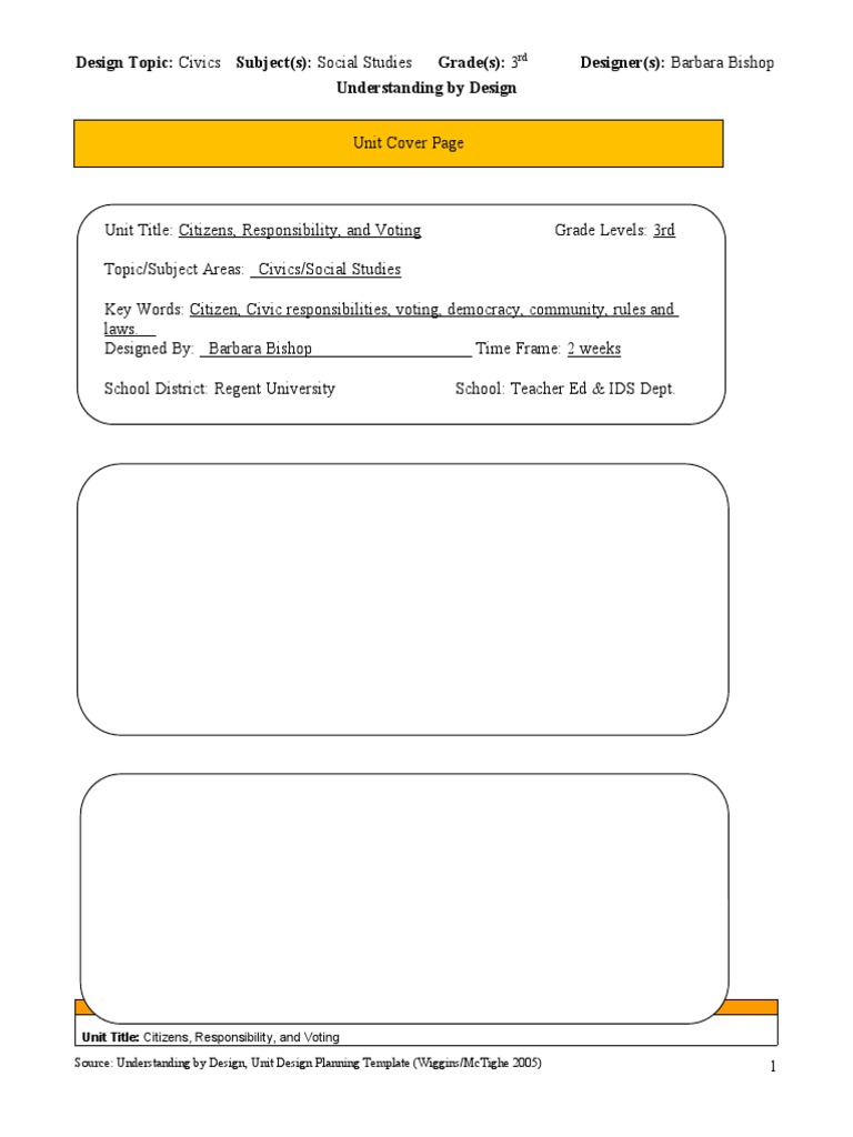 Ued400 Bishop Barbara Stage 3 3rd Grade Civics | PDF | Teachers ...