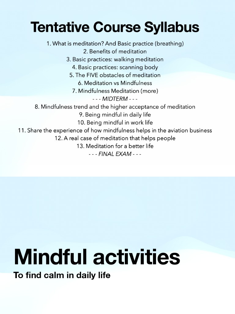 Mindfulness Techniques for Daily Calm | PDF | Mindfulness | Meditation