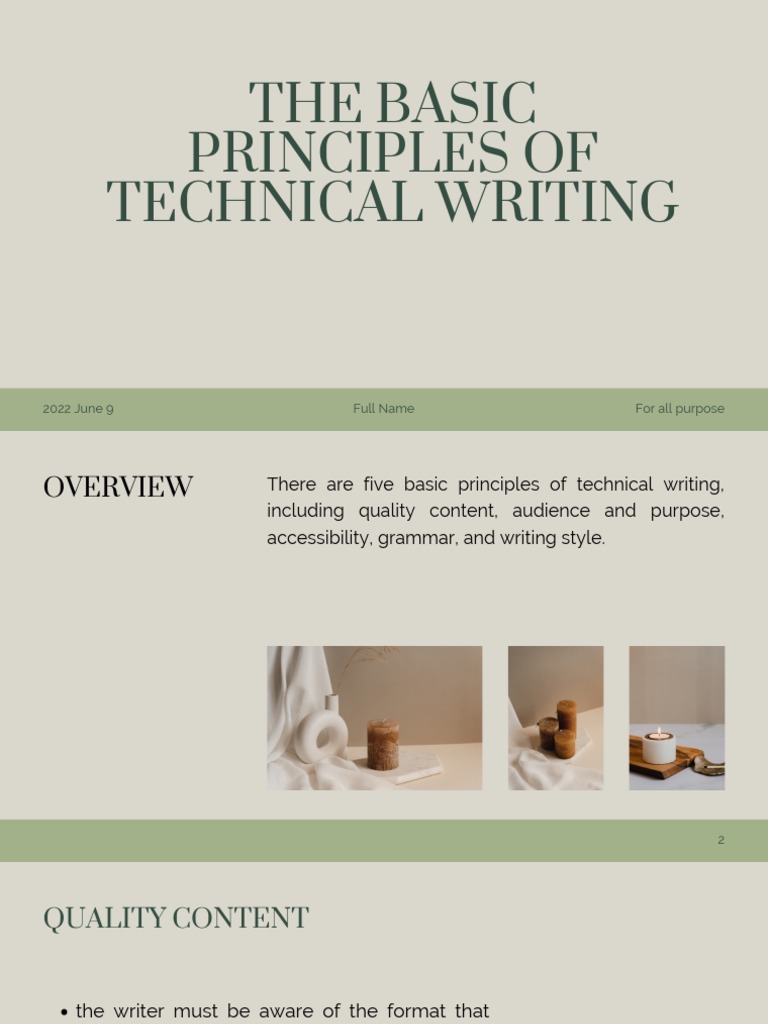 The Basic Principles of Technical Writing | PDF | Résumé | Communication