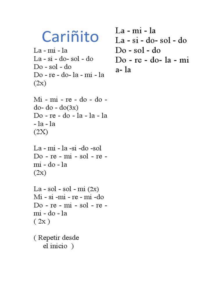 Notas de "Cariñito" para Flauta | PDF | Artes del Lenguaje y ...
