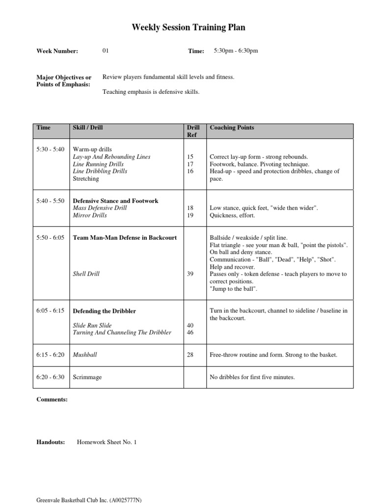Weekly Session Training Plans | PDF | Games Of Physical Skill | Sports