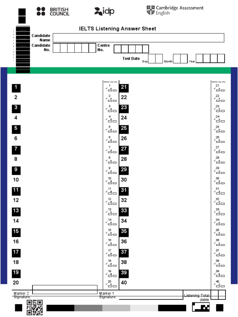 Ielts Listening Answer Sheet | PDF | Vocational Education | Humanities ...