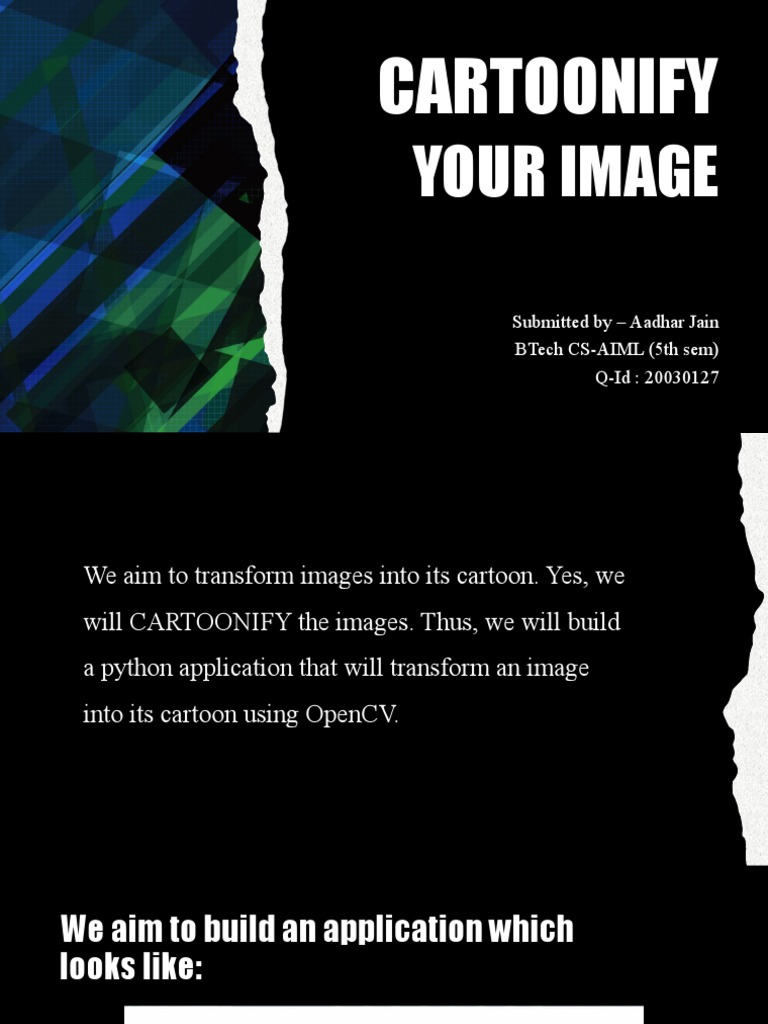 Cartoonify PROJECT | PDF