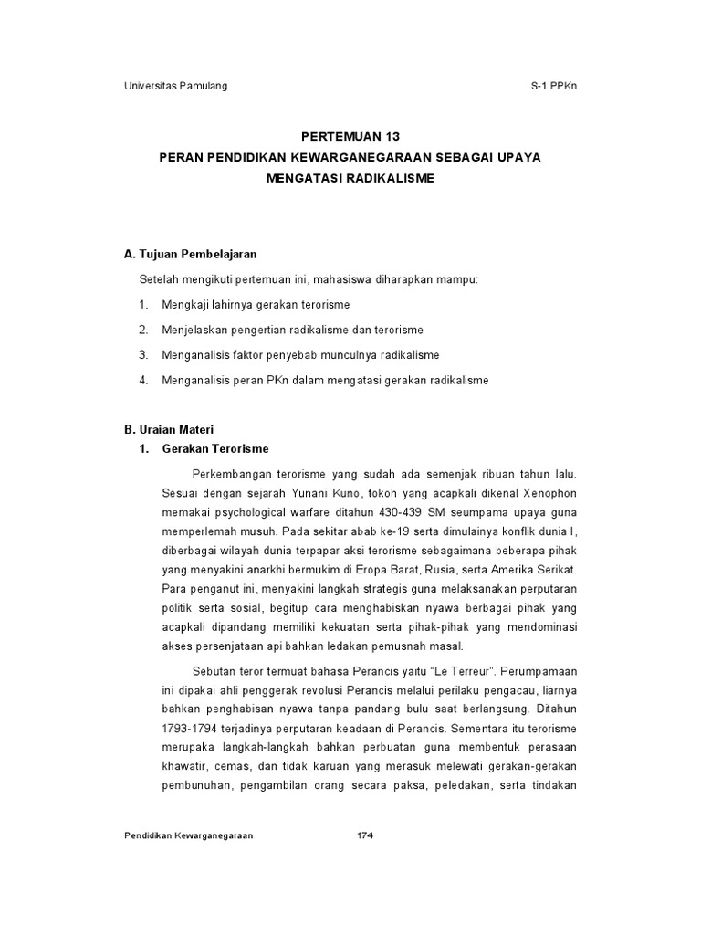 Peran PKn Atasi Radikalisme | PDF