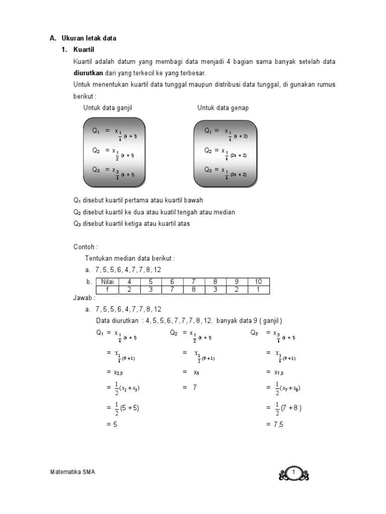 Ukuran Letak Data PDF | PDF