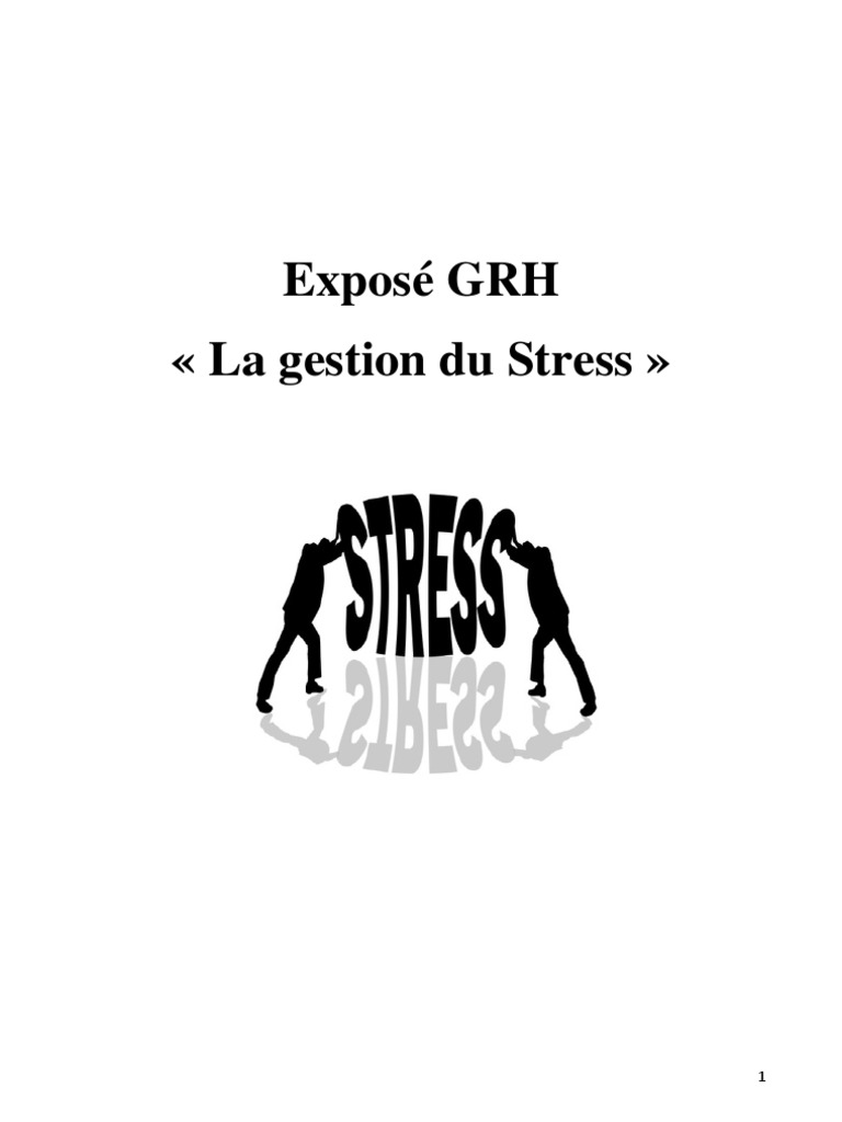 Exposé Gestion Du Stress | PDF | Stress (Biologie) | Travail