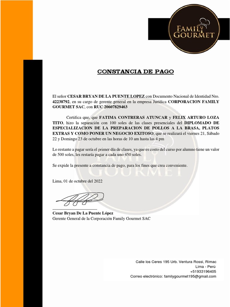 Constancia de Pago | PDF