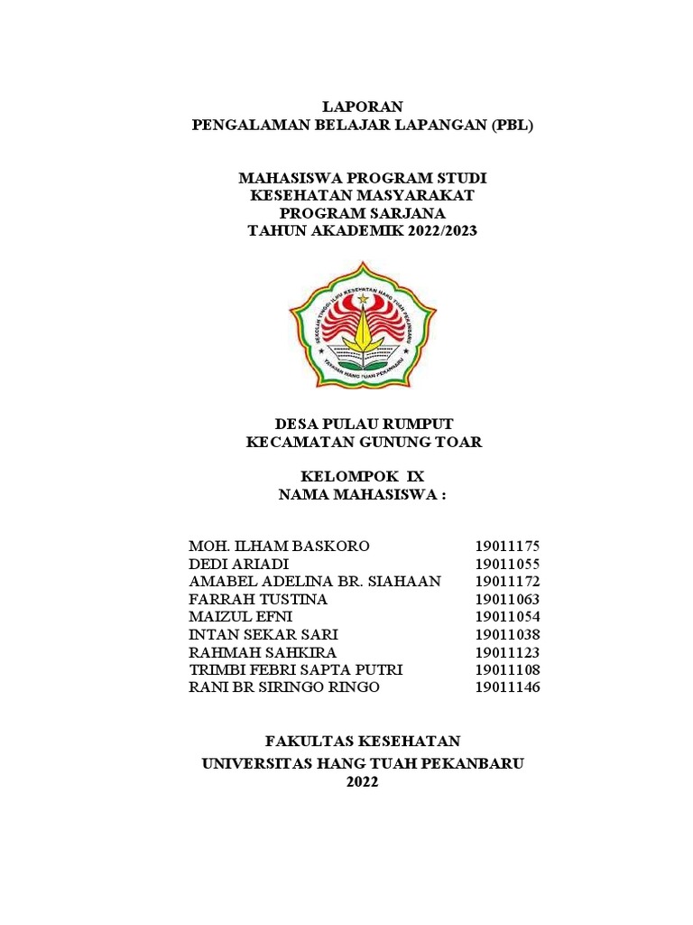 Laporan PBL Kelompok 9 | PDF