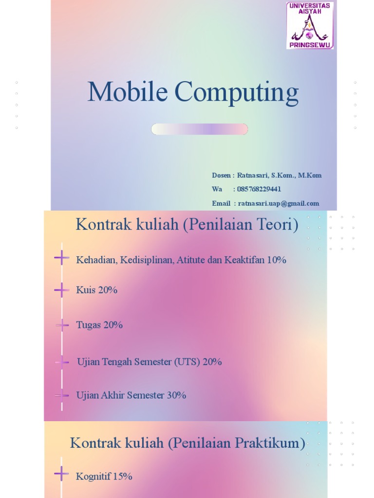 Pertemuan 1 Kontrak Kuliah Dan Konsep Mobile Computing | PDF