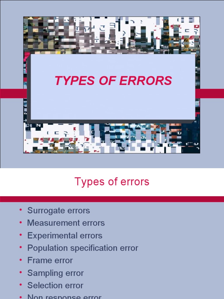 TYPES OF ERRORS 08052022 070853pm | PDF | Sampling (Statistics ...
