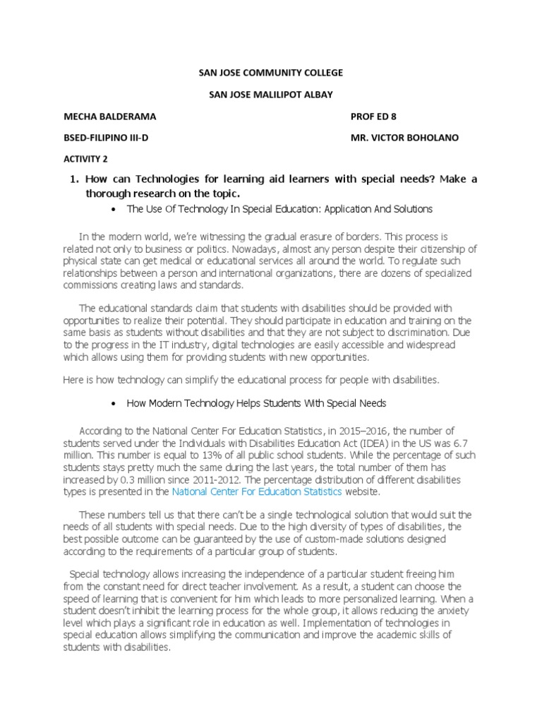 Activity 2 Prof Ed 8 | PDF | Educational Technology | Teachers