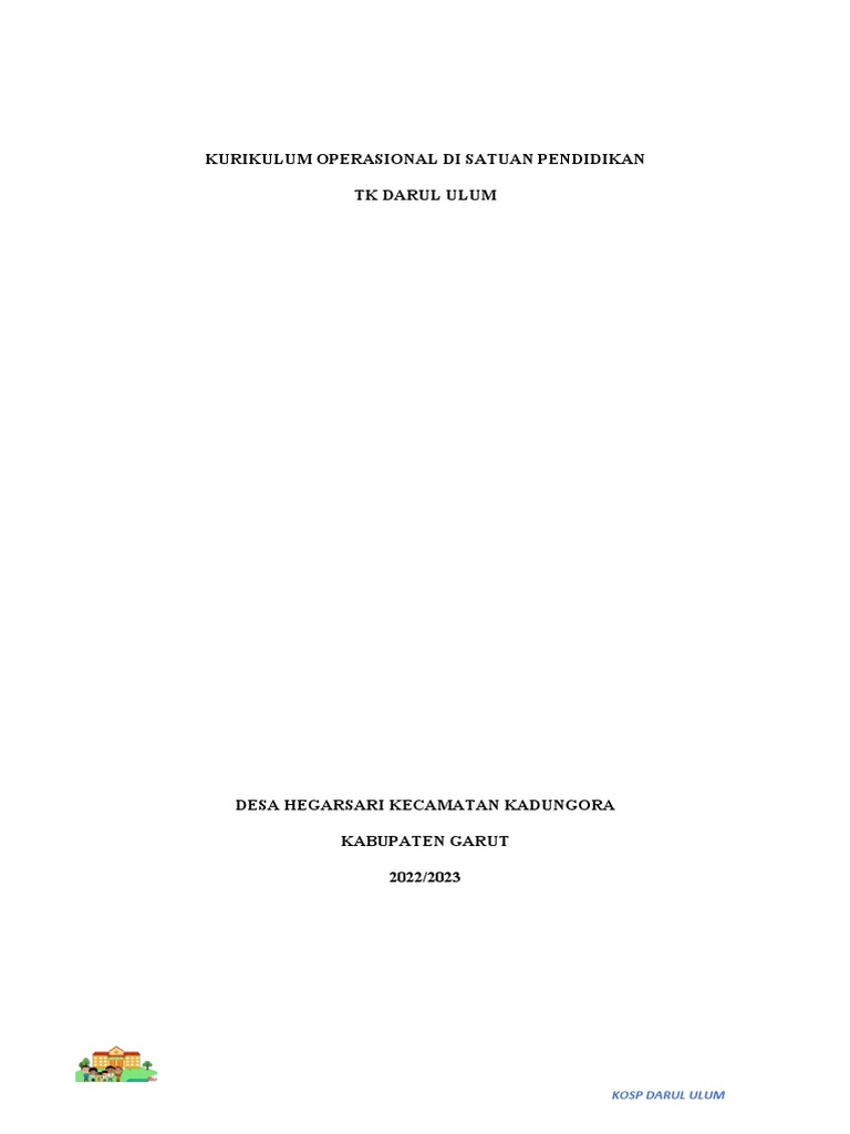 Kosp TK Darul Ulum Revisi Ok | PDF
