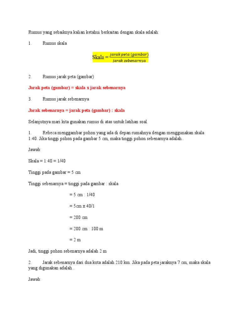 Rumus Jarak dan Skala Peta | PDF | Metode & Bahan Ajar