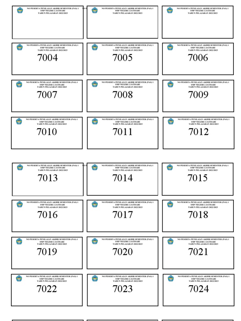 No Bangku Uas (2) Fix | PDF