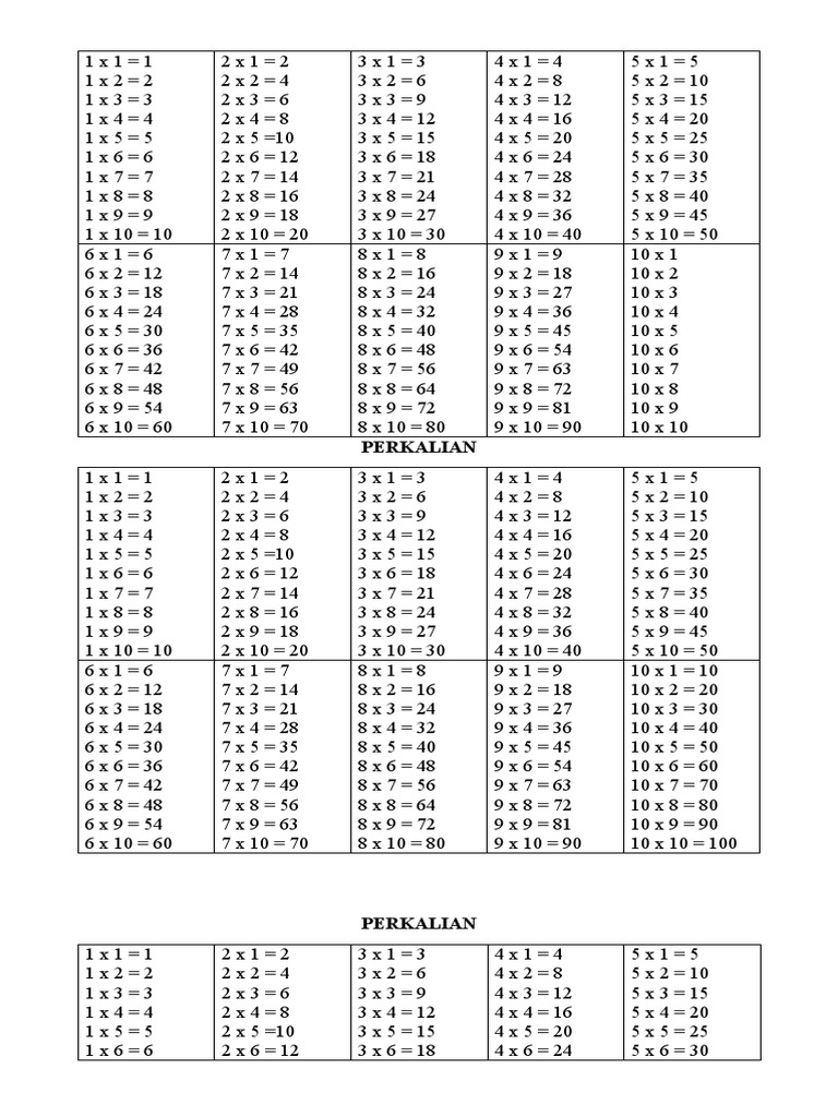 Perkalian | PDF