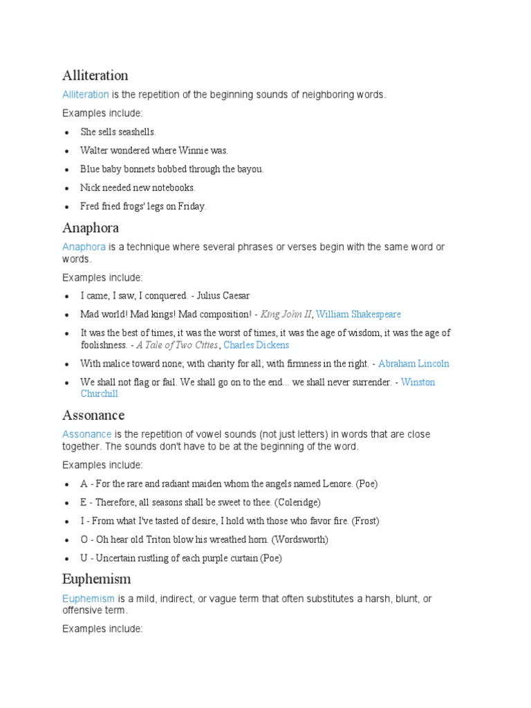 Literary Devices and Examples Guide | PDF | Irony | Poetic Devices