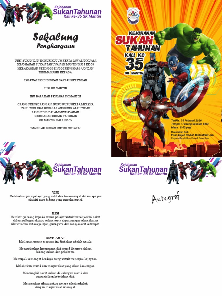 Buku Program Sukan Tahunan SKM 2020 | PDF