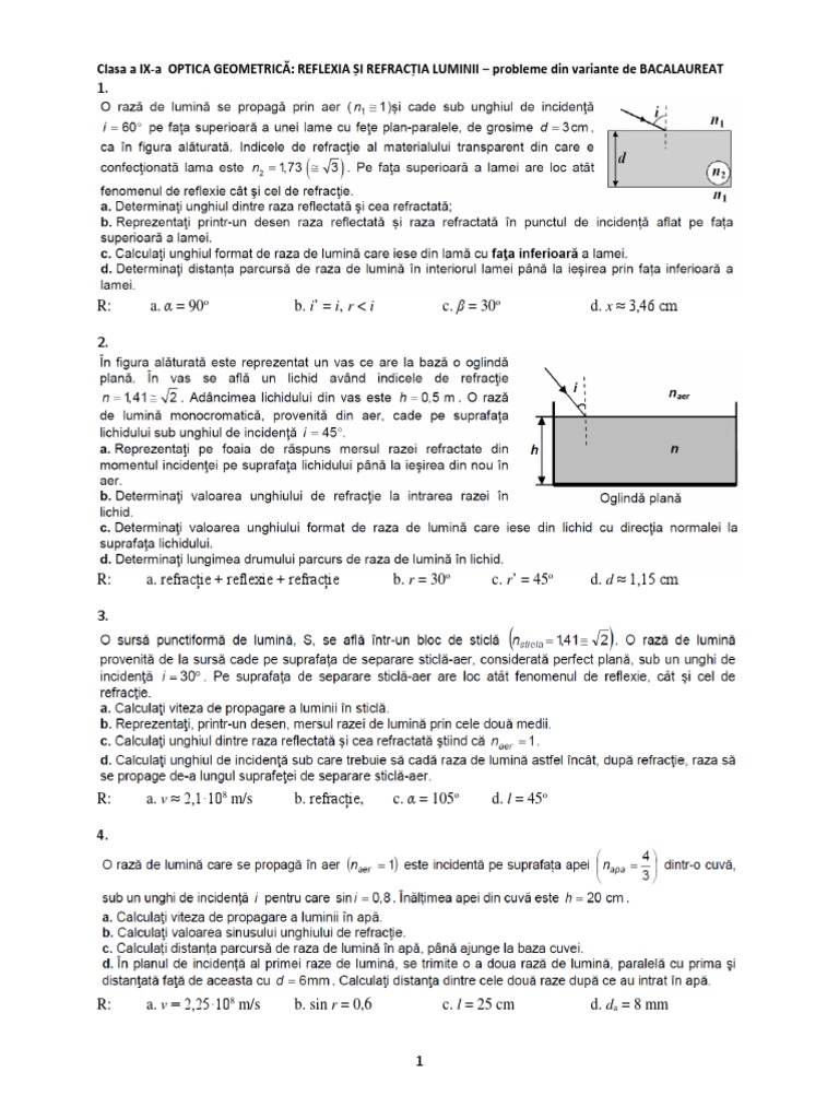 Reflexie - Refractie 3 | PDF