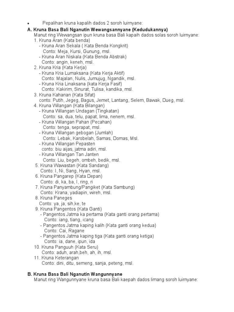 Kruna Basa Bali | PDF