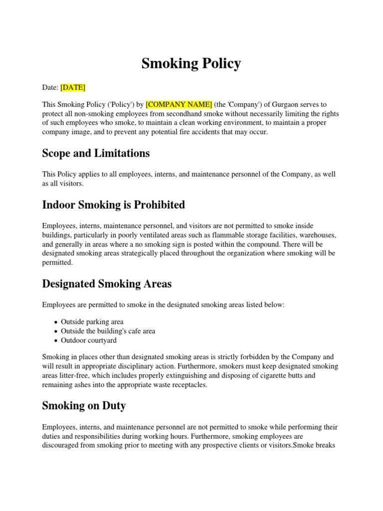 Smoking Policy | PDF