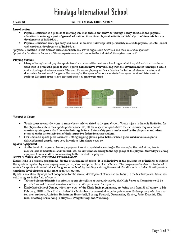 Class 11th 1st and 2nd Chapter Notes | PDF | Paralympic Games | Olympic ...