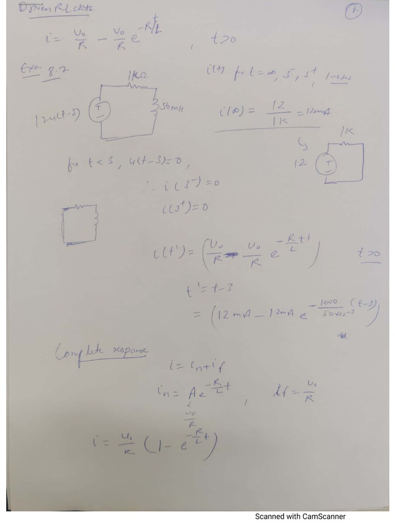 Driven RL and RC CKT Numericals | PDF