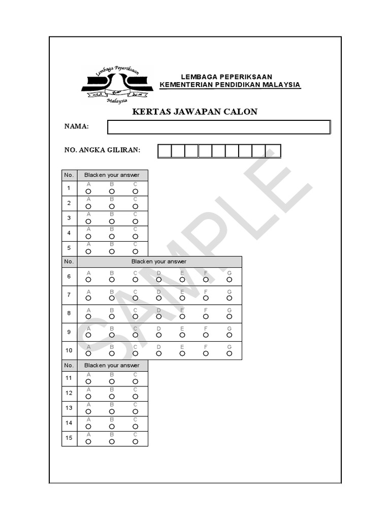 PT3 Listening Answer Sheets | PDF