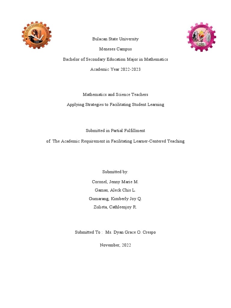 Applying Strategies To Facilitating Student Learning Pdf Teaching