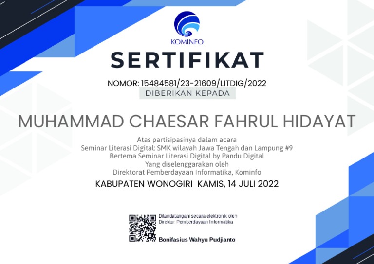 Sertifikat Kominfo | PDF
