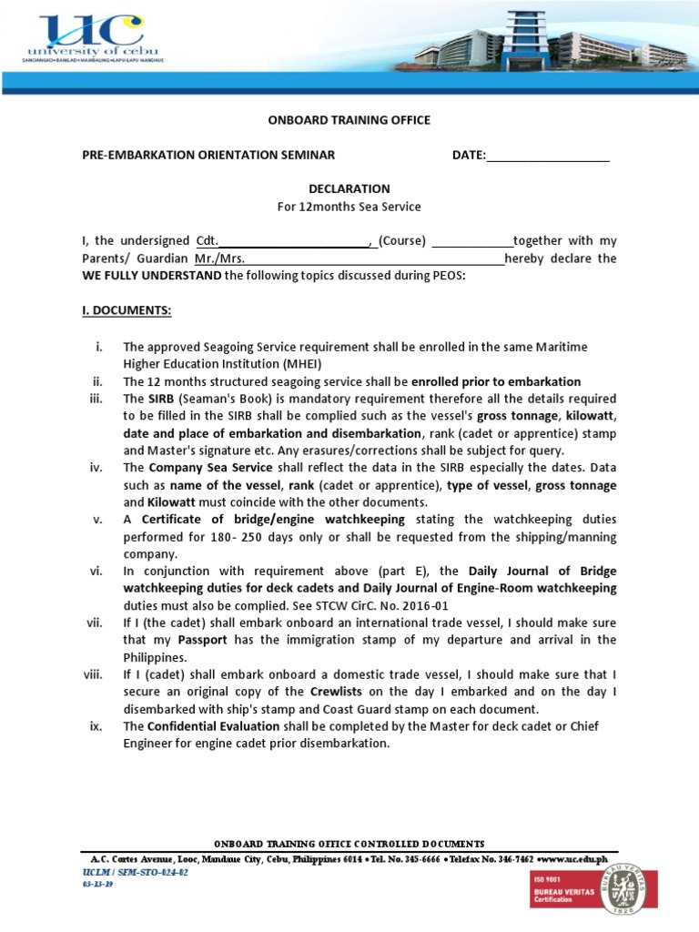 Declaration | PDF | Shipping