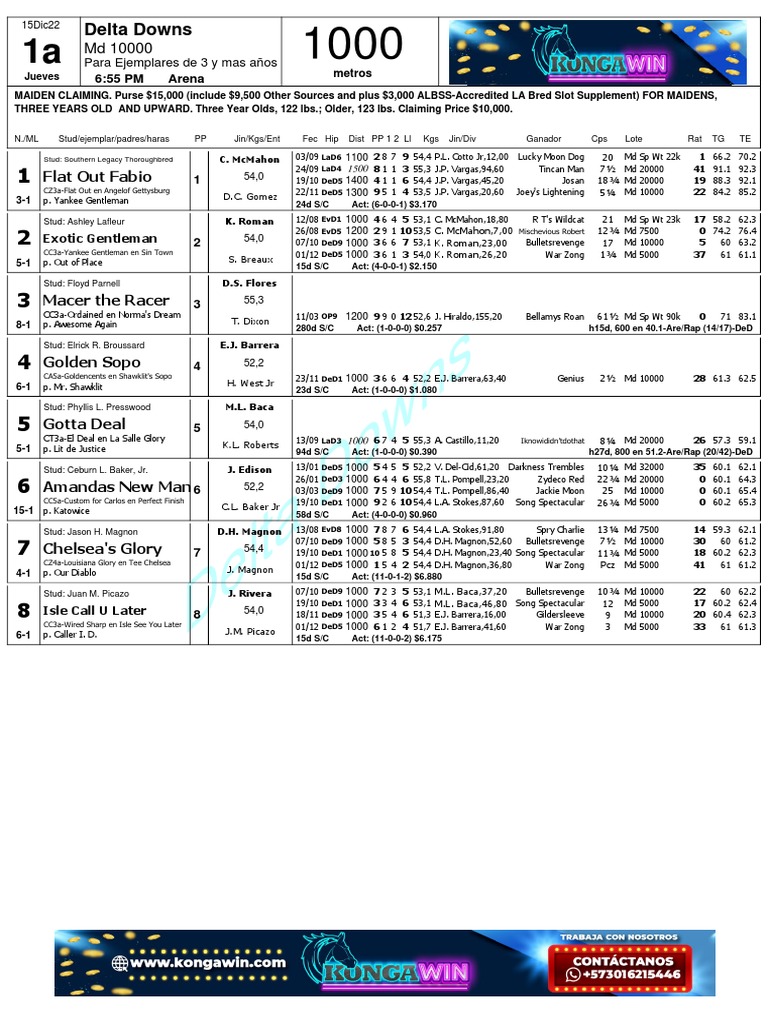 Delta Downs | PDF | Horse Racing | Thoroughbred Racehorses