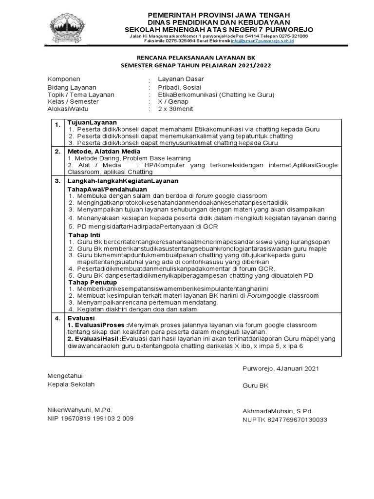 RPL BK Etika Komunikasi (Chatting Ke Guru) | PDF