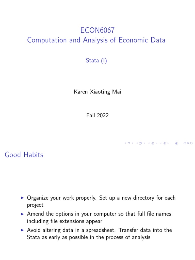 ECON6067_Stata_(I)_2022 | PDF | String (Computer Science) | Integer (Computer Science)