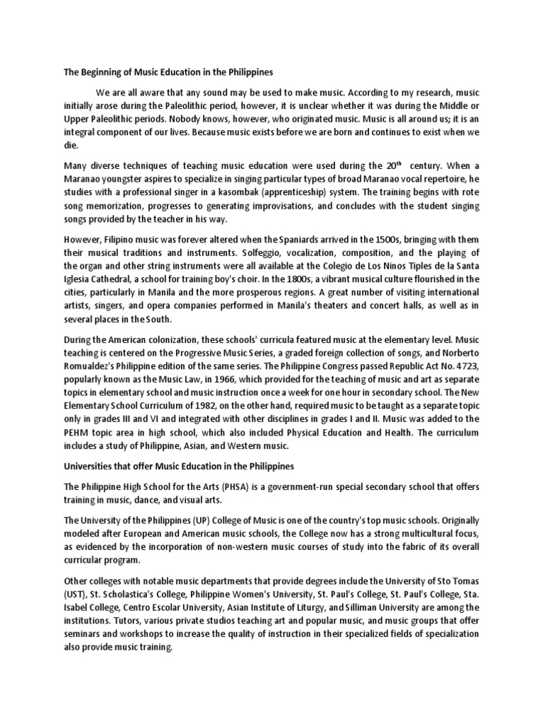 Beginning of Music Educ & Lesson Plan (Activity Answer) | PDF