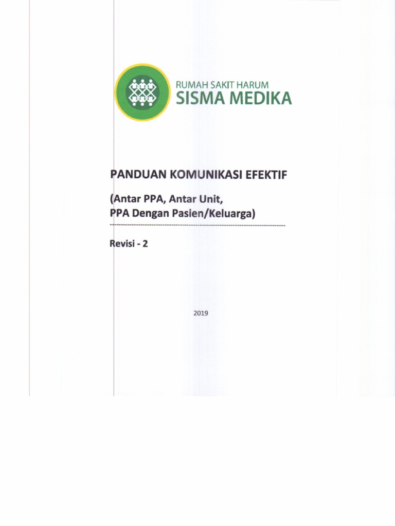KOMUNIKASI EFEKTIF (Antar PPA, Antar Unit, PPA Dengan Pasienkeluarga) | PDF
