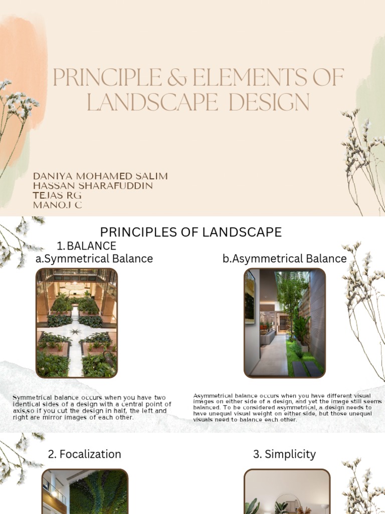Principle& Elements of Landscape Design | PDF | Landscape | Gardens
