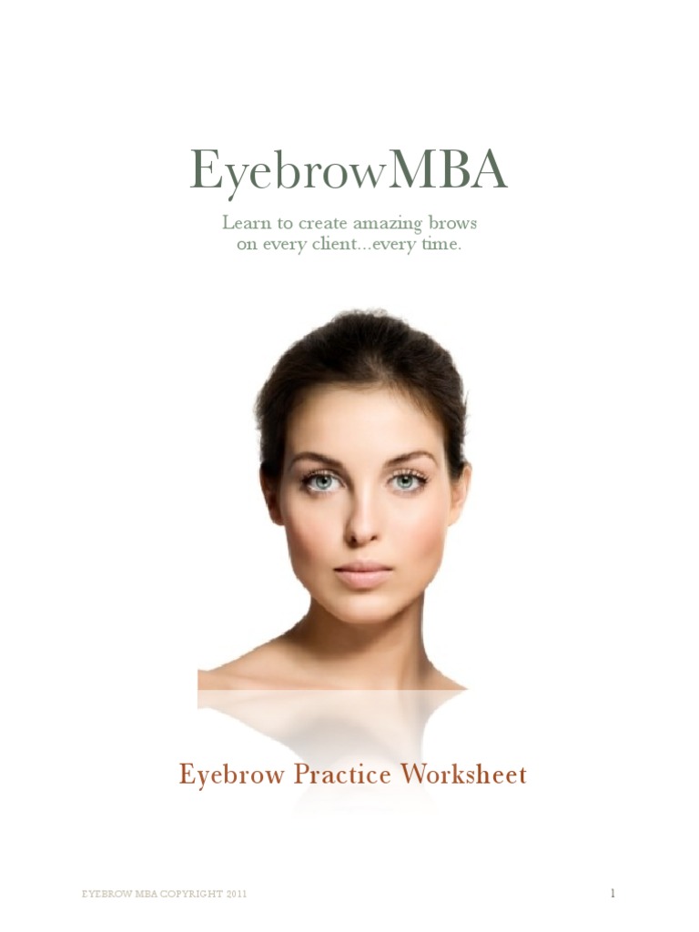 Eyebrow Practice Worksheet PDF Rev1 | PDF