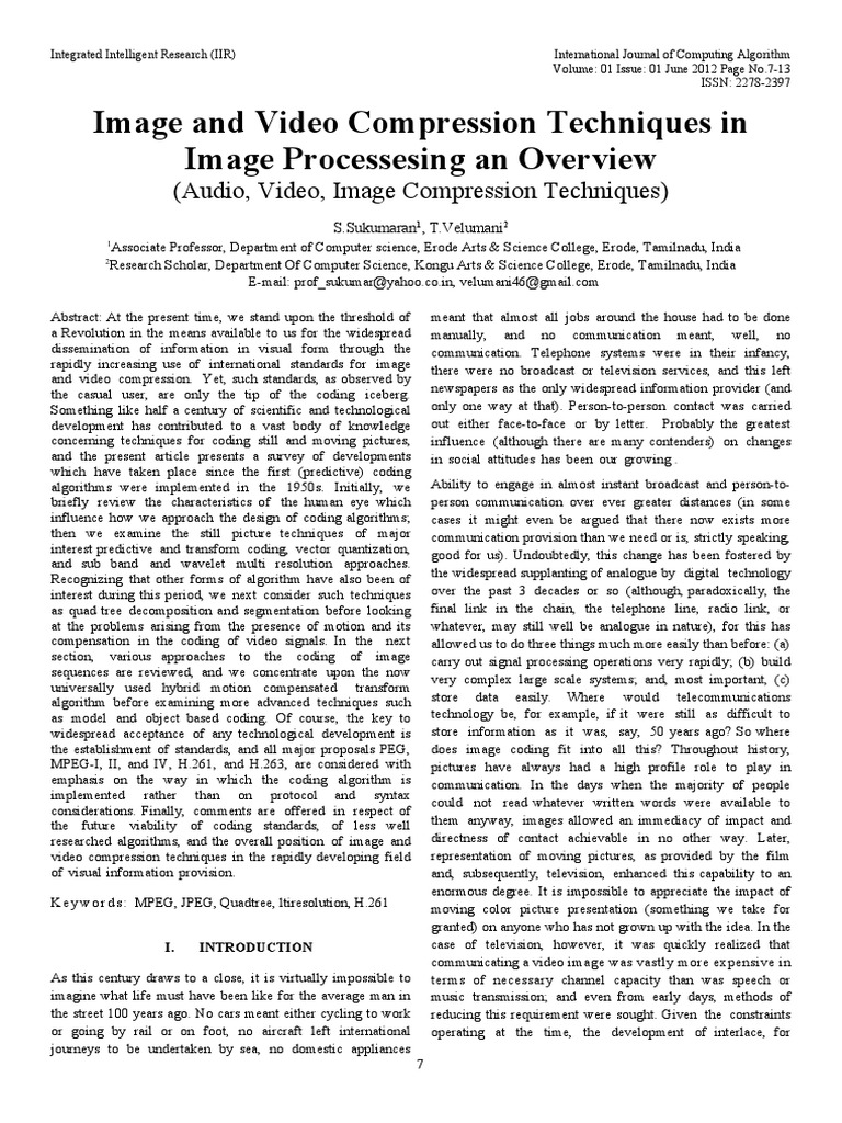 Image and Video Compression Techniques in Image Processesing An ...