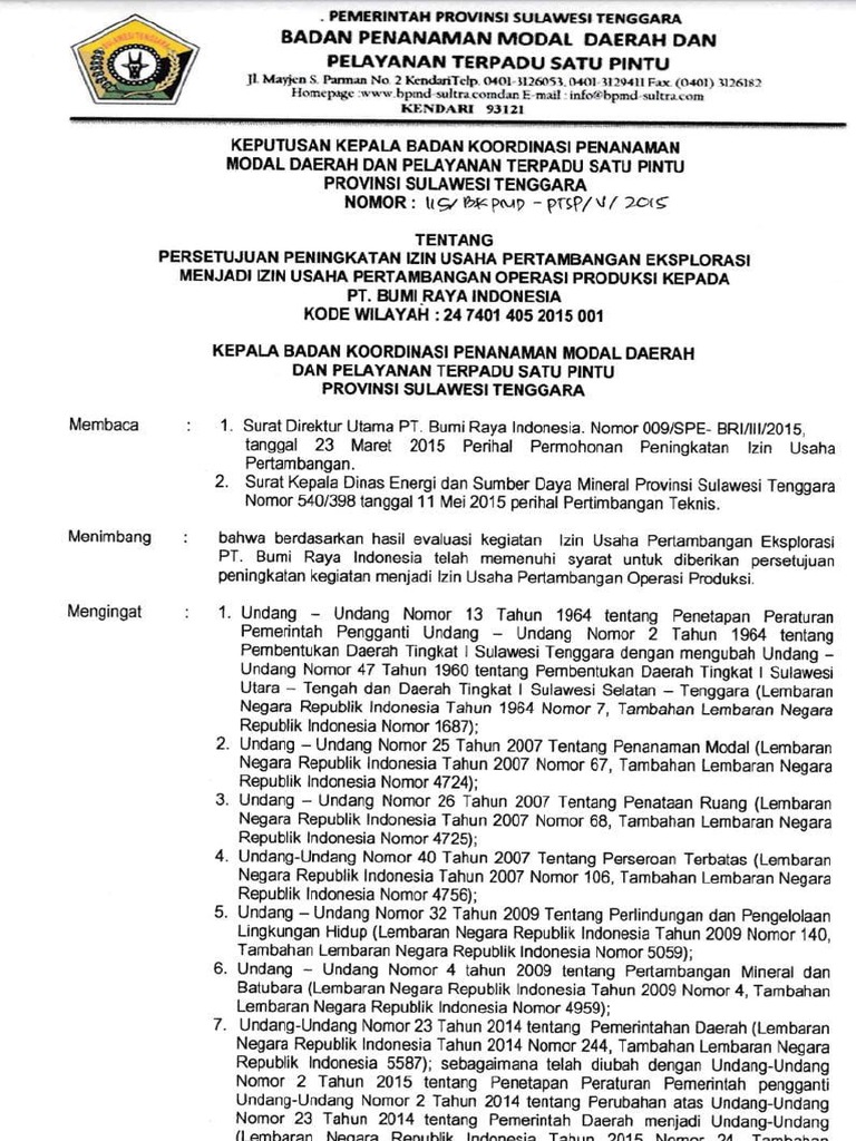 Dokumen Pt. Bumi Raya Indonesia | PDF