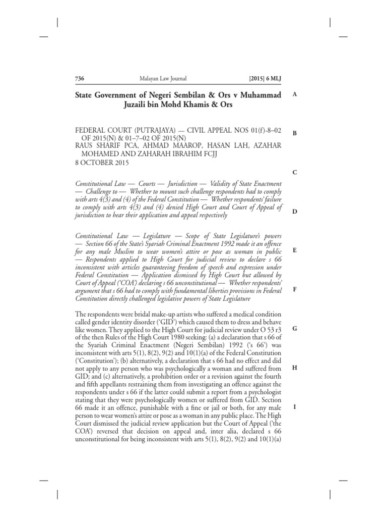 State Government of Negeri Sembilan & Ors V Muhammad Juzaili Bin Mohd ...