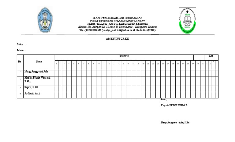 Absen Tutor | PDF