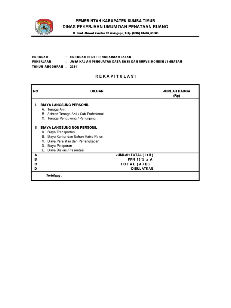 Boq Database Jembatan | PDF