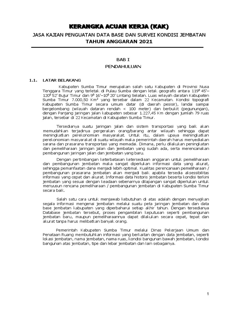 Kak Data Base Jembatan 2021 | PDF | Komputer | Teknologi & Rekayasa