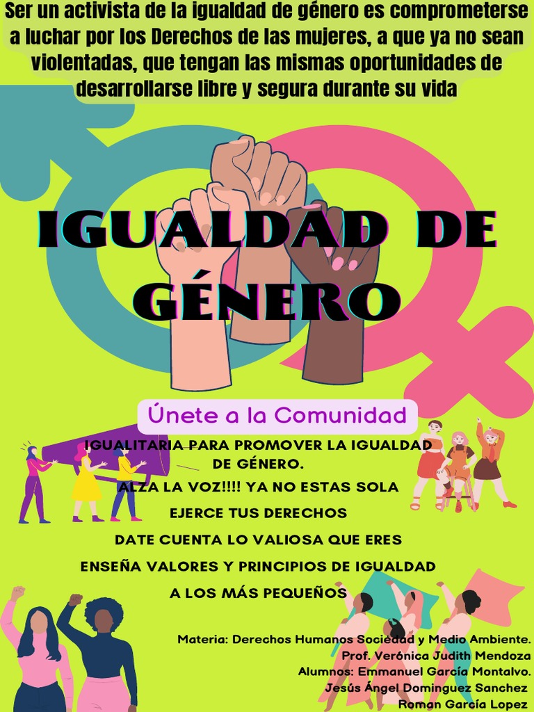 Cartel - Igualdad de Género | PDF | Ciencias sociales | Relaciones ...