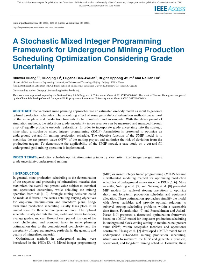A Stochastic Mixed Integer Programming Framework F Download Free Pdf Mathematical
