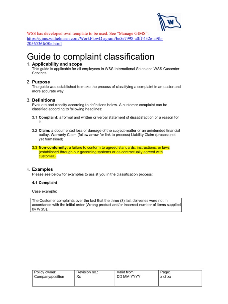 Guide To Complaint Classification Pdf Complaint Common Law 