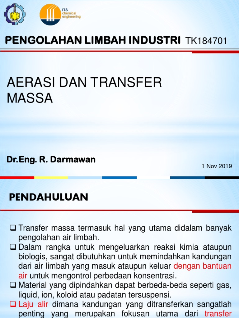 Aerasi Dan Transfer Massa: Pengolahan Limbah Industri | PDF
