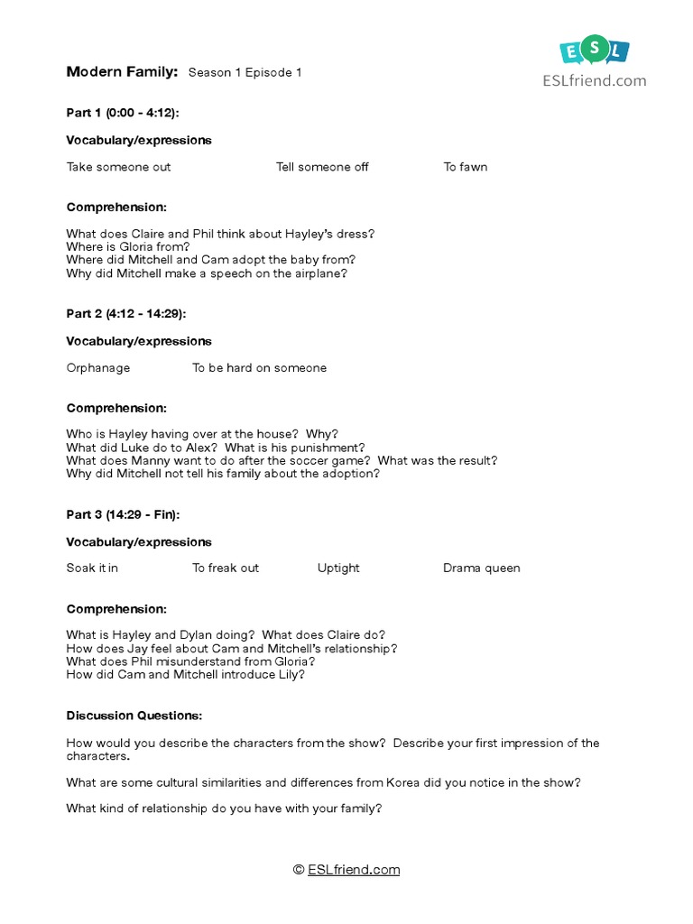 Modern Family S1E1 Summary & Discussion | PDF